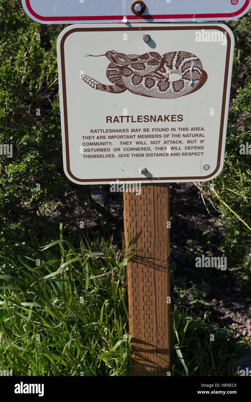 Rattlesnake warning sign hi-res stock photography and images - Alamy