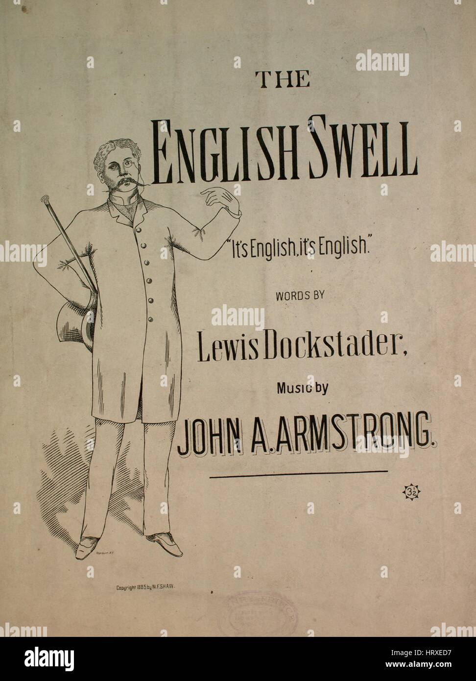 Sheet music cover image of the song 'The English Swell', with original ...
