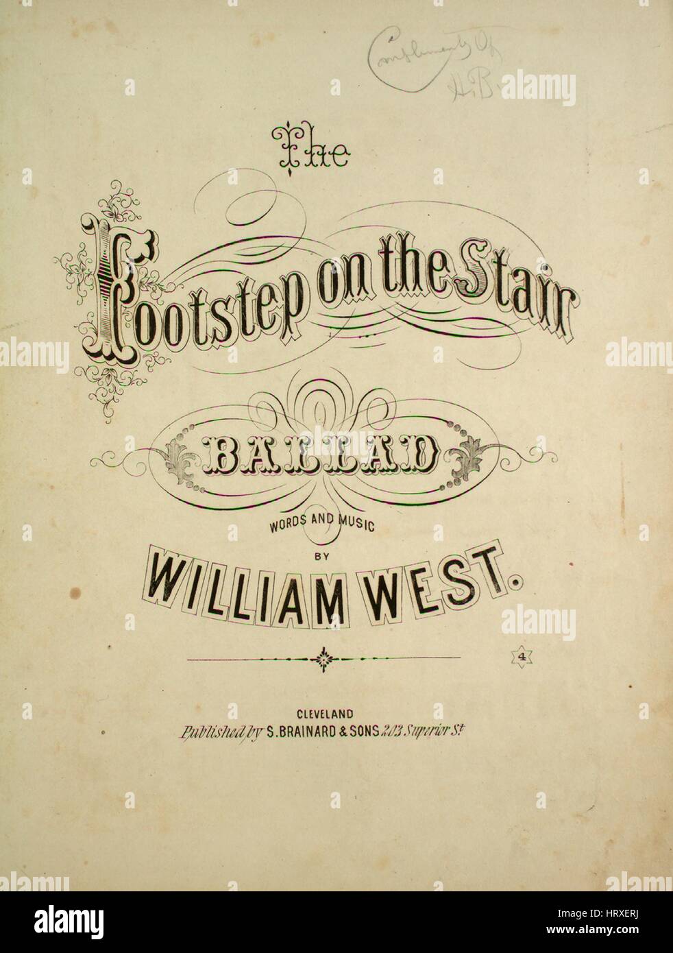 Sheet music cover image of the song 'The Footstep on the Stair Ballad ...