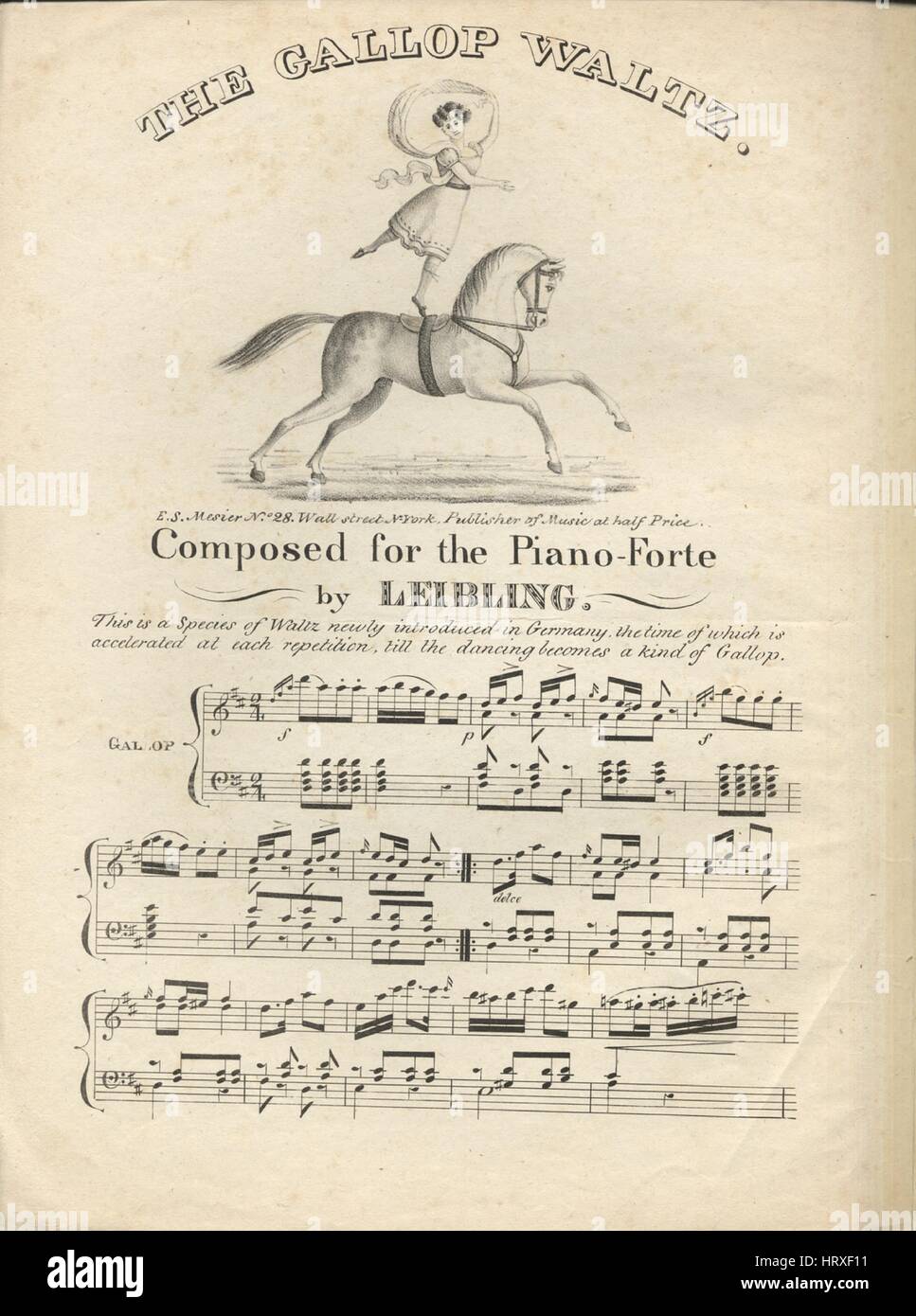 Sheet music cover image of the song 'The Gallop Waltz', with original ...