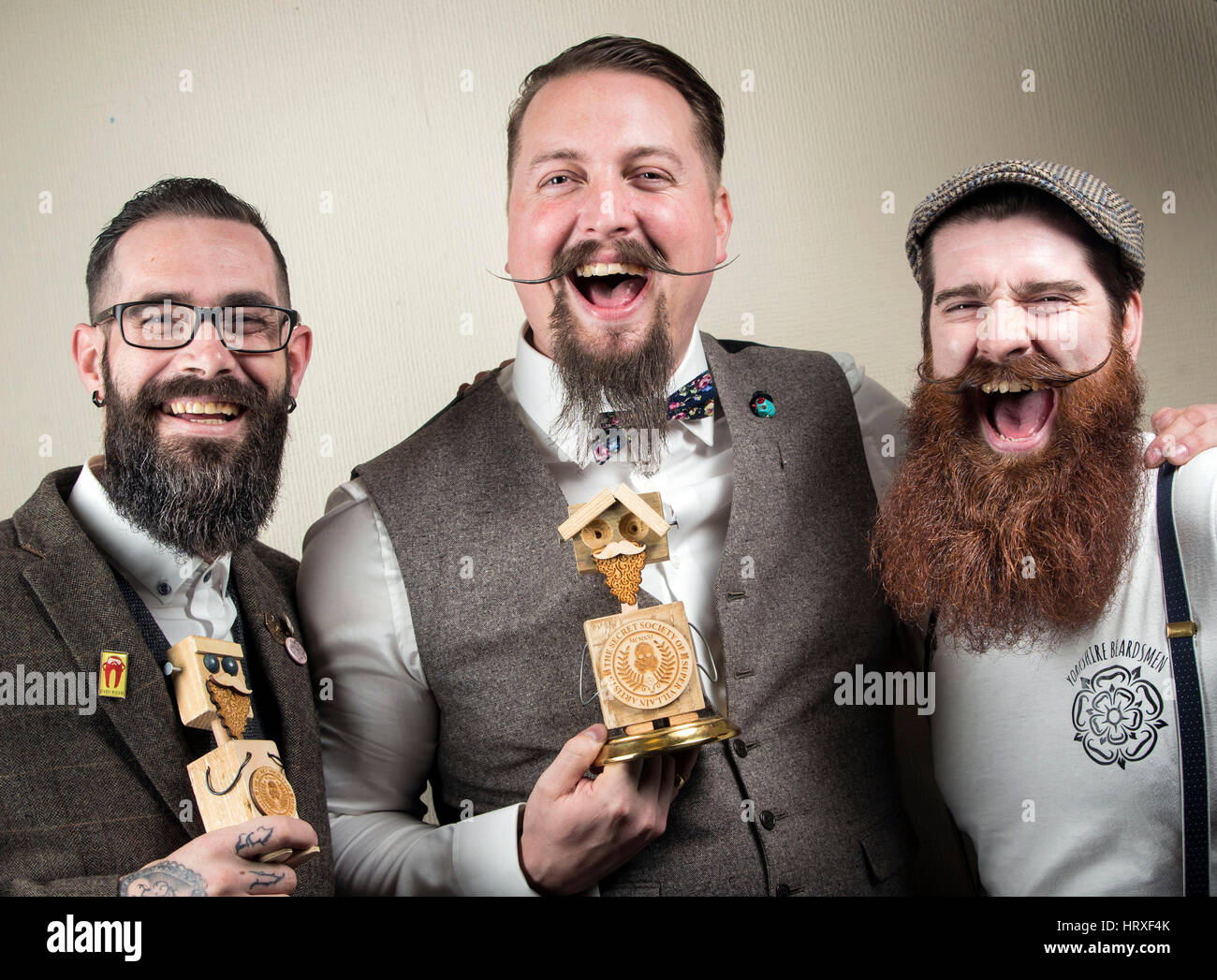 (Left to right)2nd place Carl Coates, Ben Waddington winner of ...