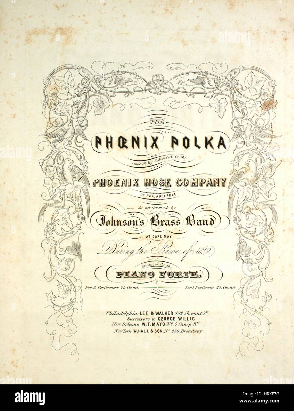 Sheet music cover image of the song 'The Phoenix Polka', with original ...