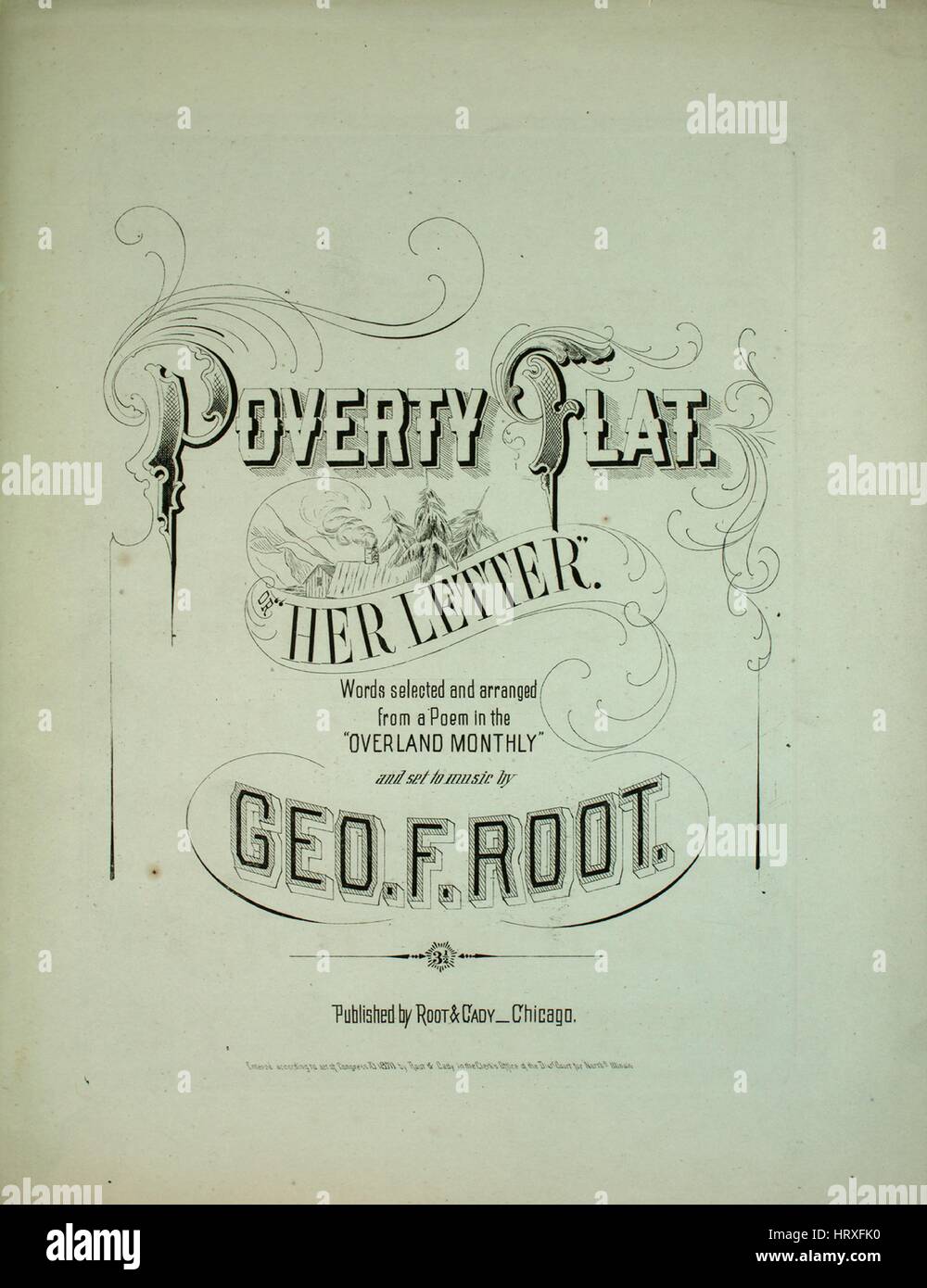 Sheet music cover image of the song 'Poverty Flat, or, Her Letter ...