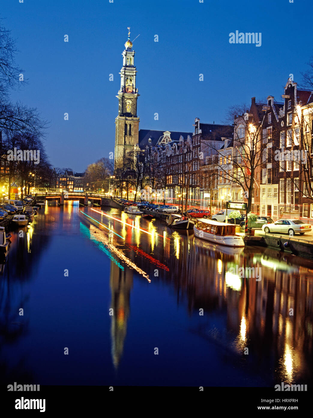 Prinsengracht and Westerkerk, Amsterdam, Holland, Netherlands Stock ...
