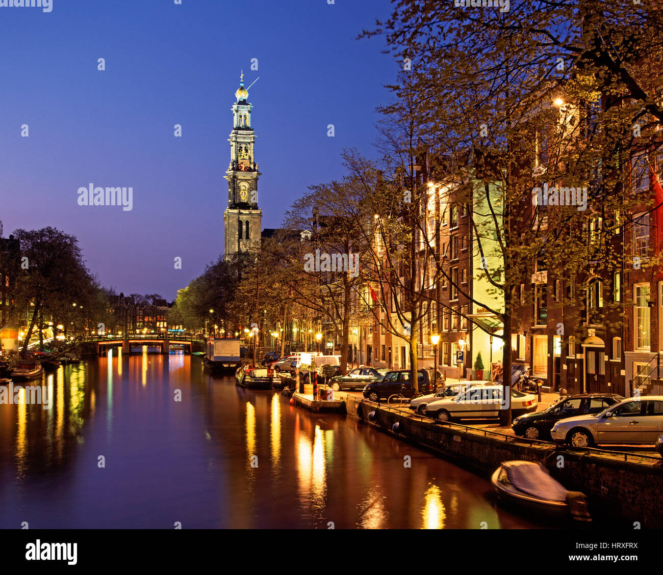 Prinsengracht and Westerkerk, Amsterdam, Holland, Netherlands Stock ...