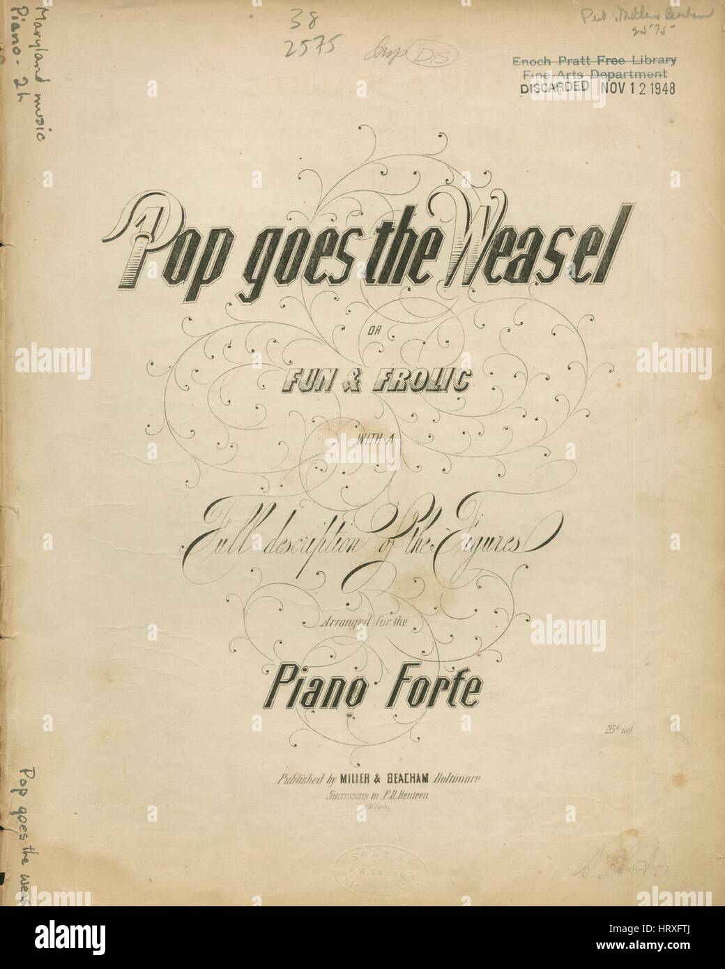 Sheet music cover image of the song 'Pop Goes the Weasel, or, Fun and ...
