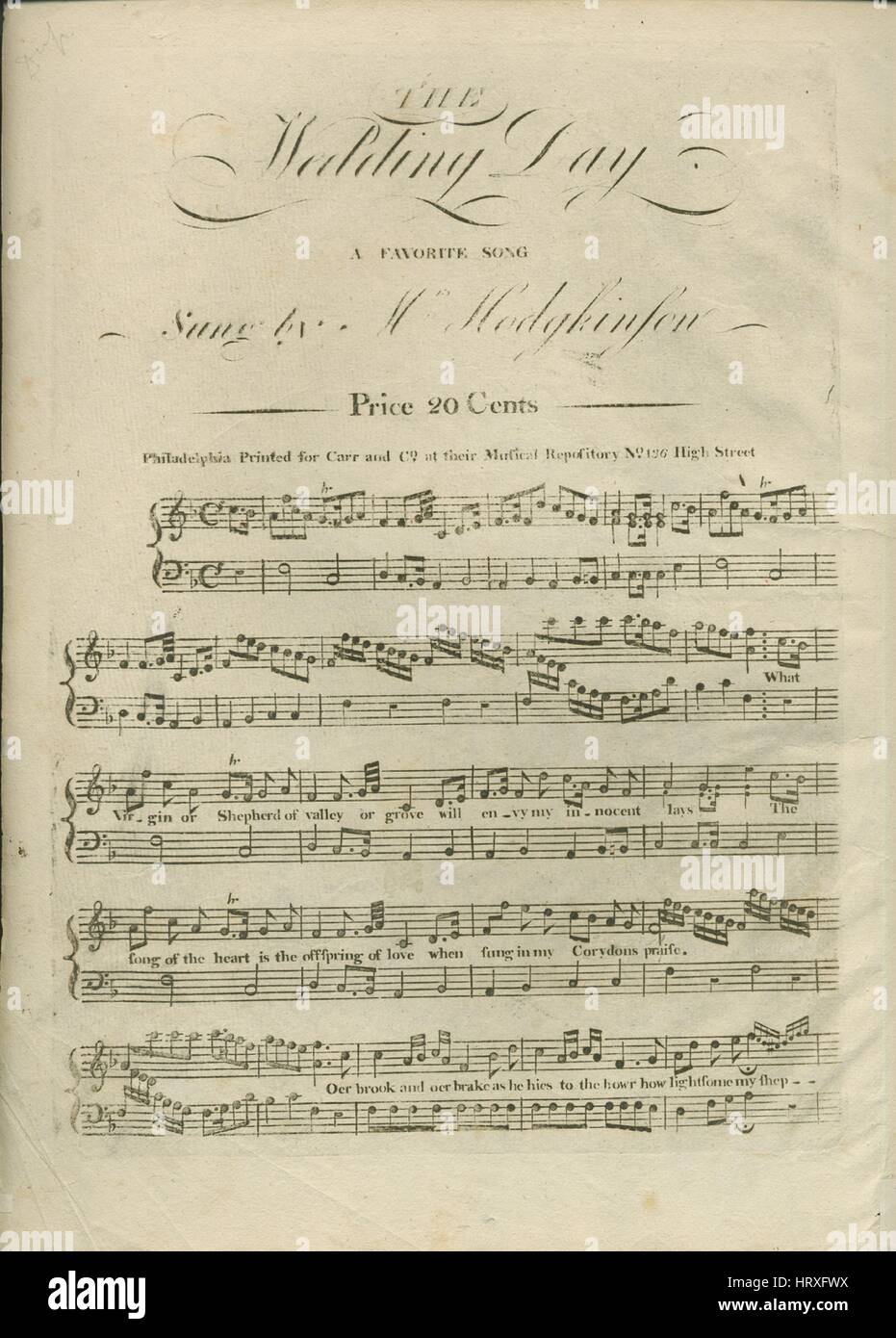 Sheet music cover image of the song 'The Wedding Day A Favorite Song ...