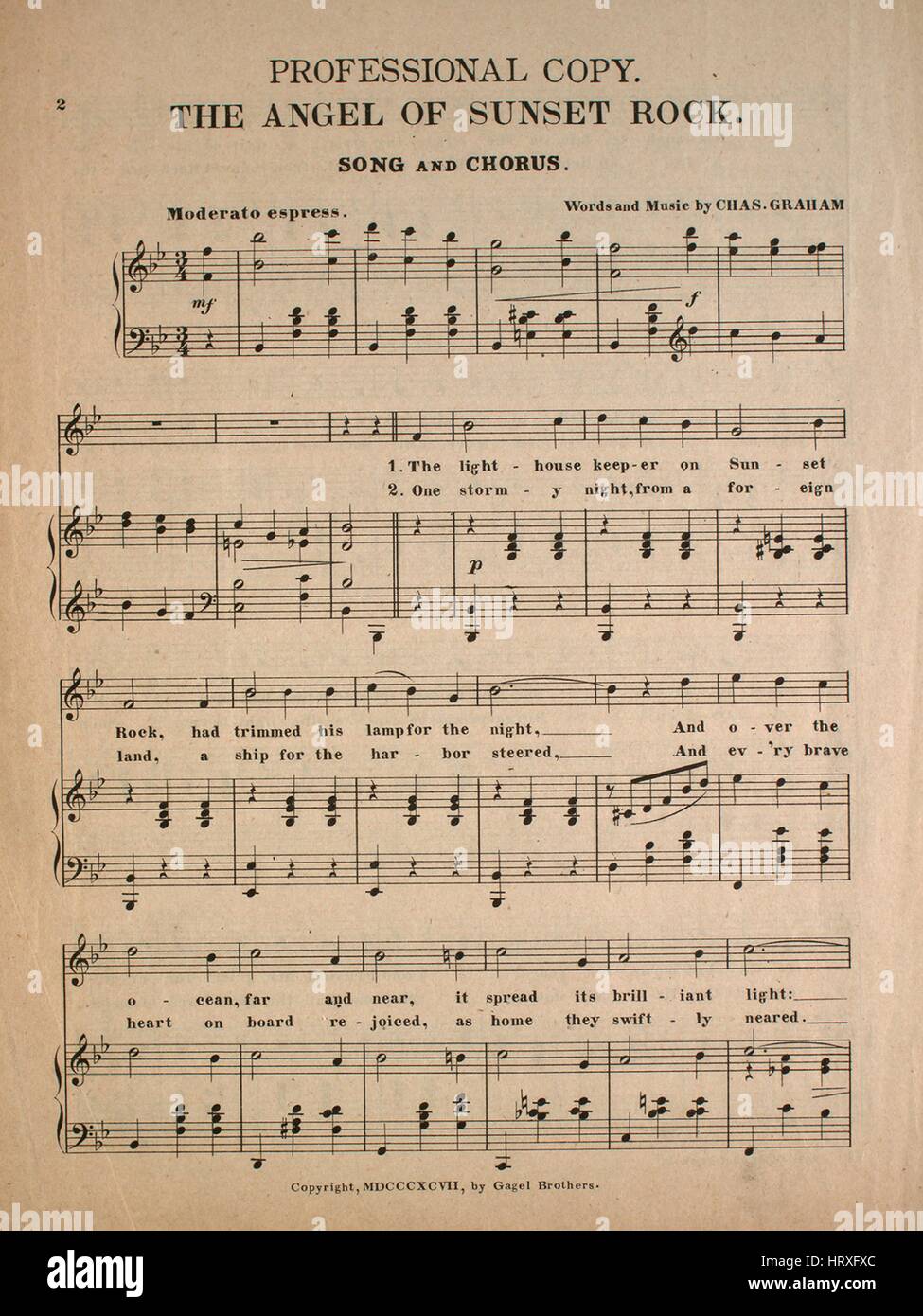 Sheet music cover image of the song 'Professional Copy The Angel of ...