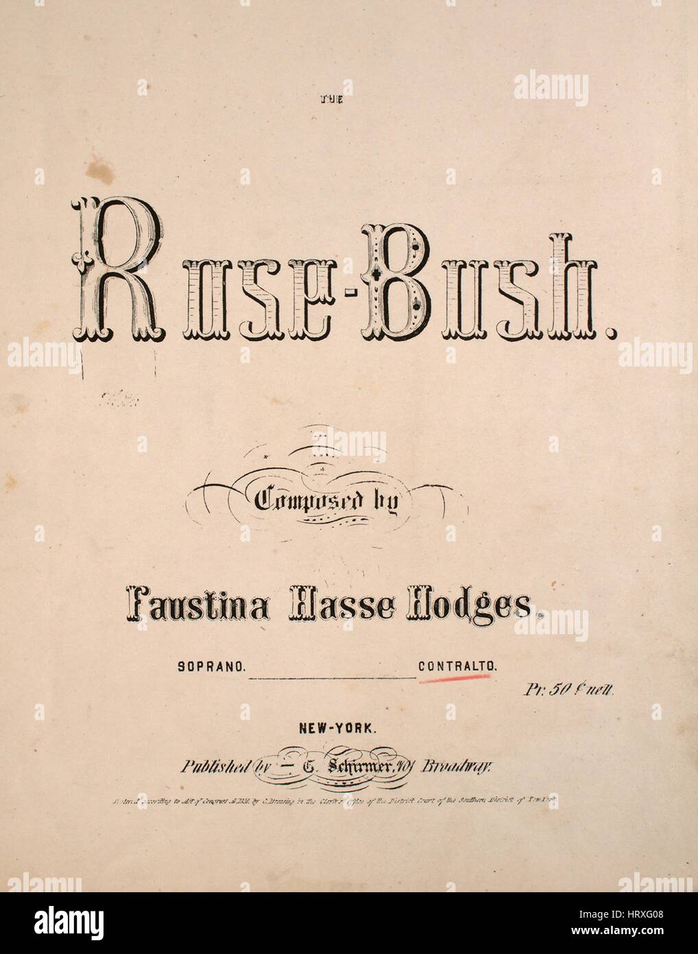 Sheet music cover image of the song 'Rose-Bush Contralto', with ...