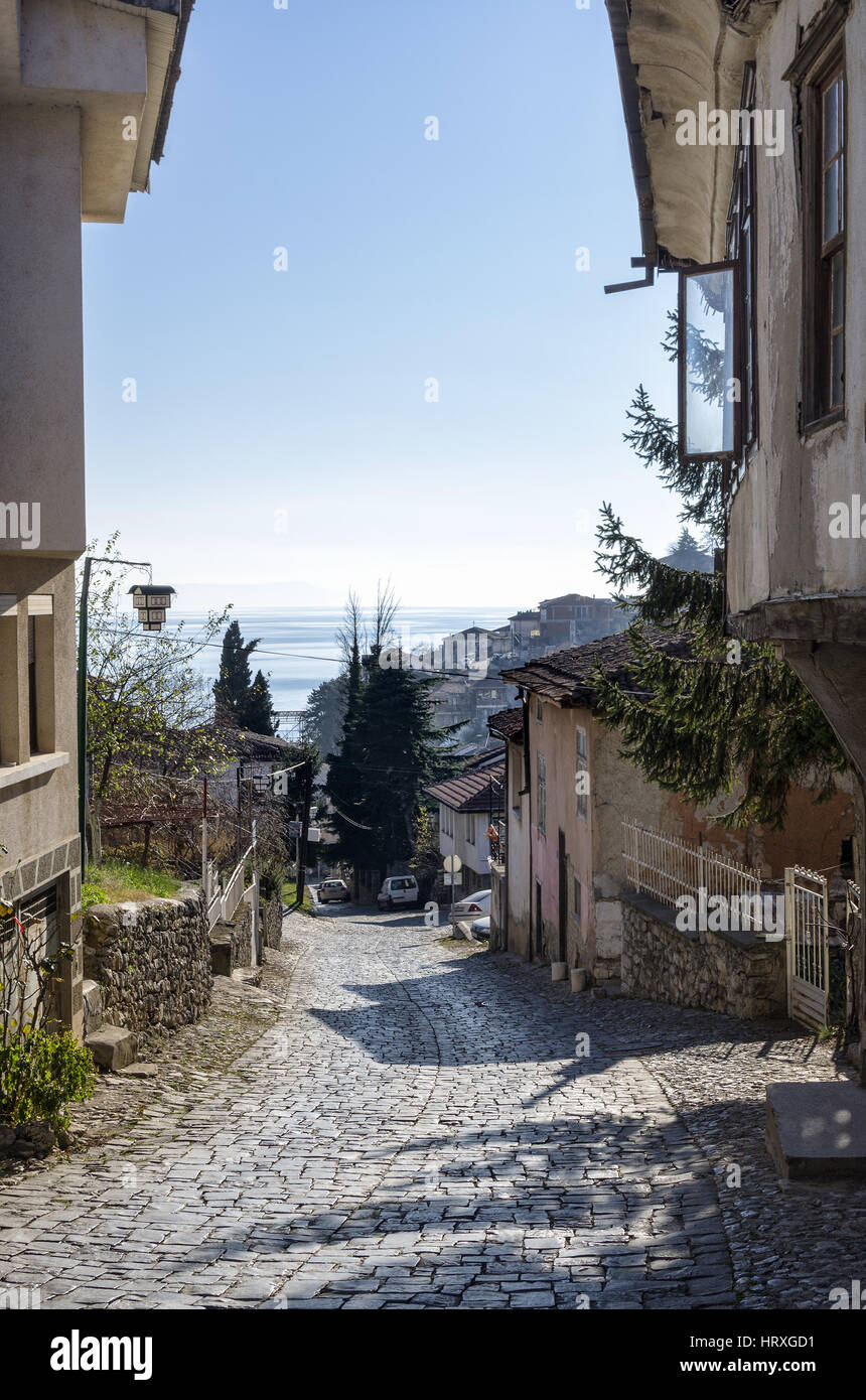 Street in the town of Ohrid, Macedonia Stock Photo - Alamy