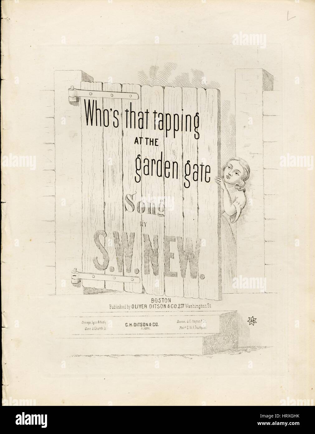 Sheet music cover image of the song 'Who's That Tapping at the Garden ...