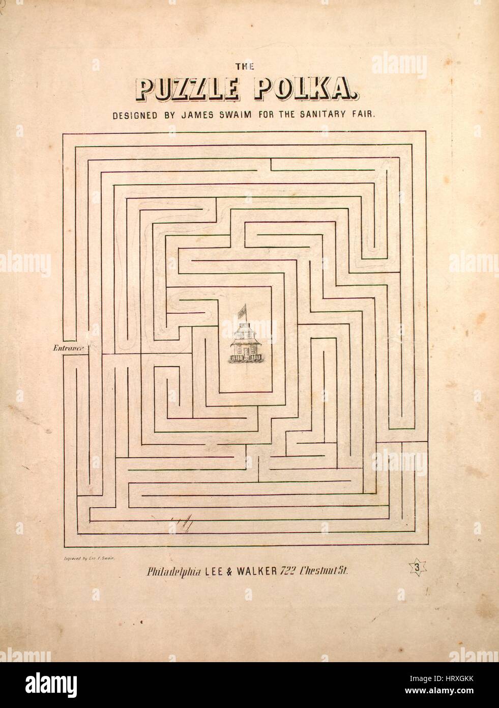 Sheet music cover image of the song 'The Puzzle Polka', with original ...