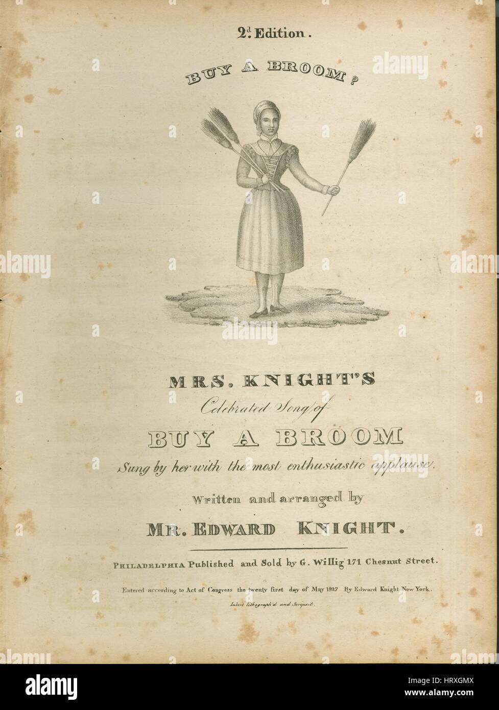 Sheet music cover image of the song 'Mrs Knight's Celebrated Song of ...