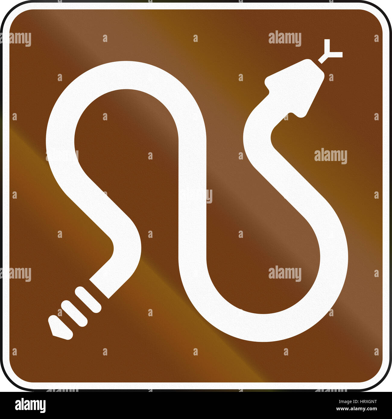 United States MUTCD guide road sign - Snakes Stock Photo - Alamy