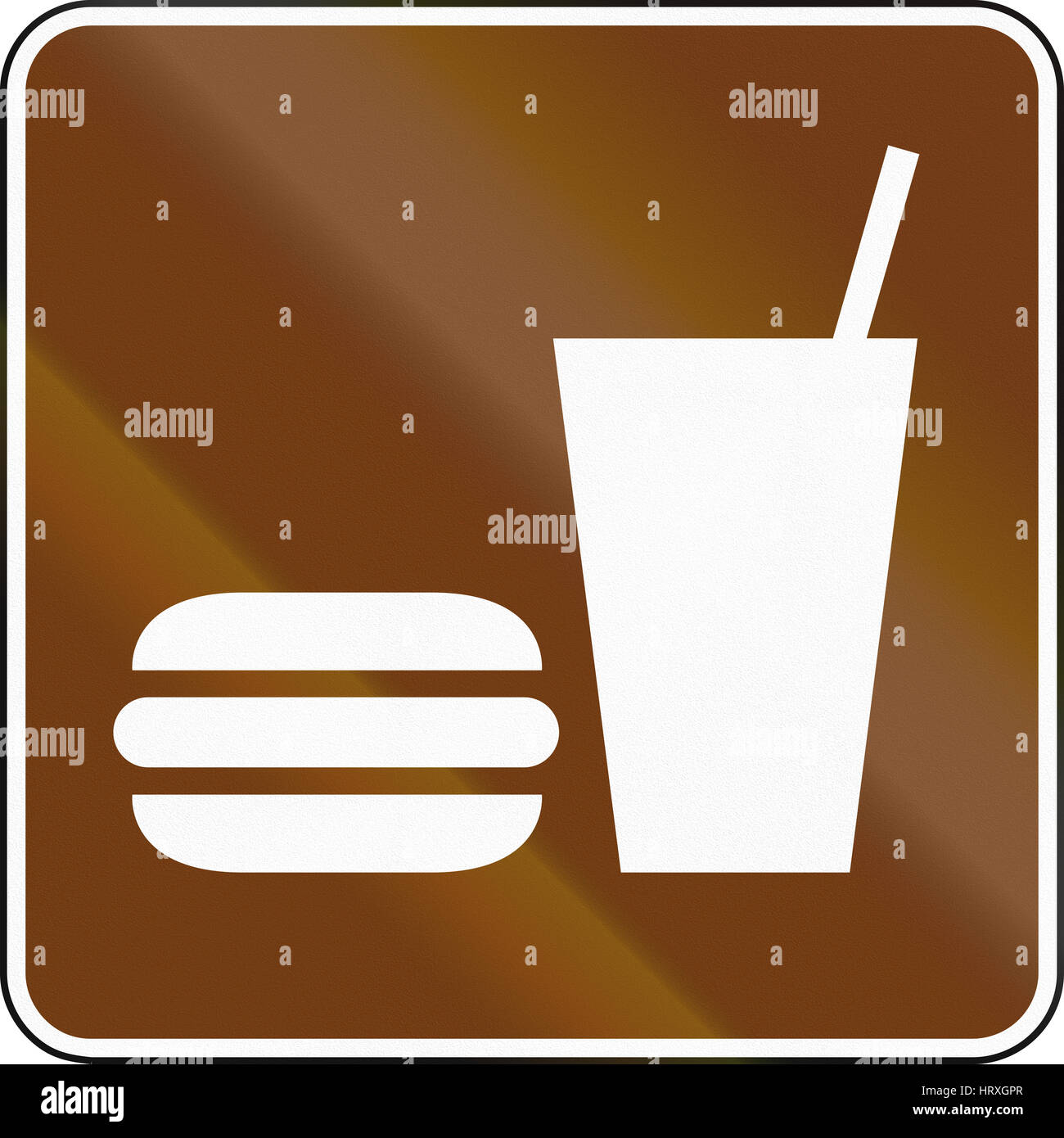 United States MUTCD guide road sign - Fast food Stock Photo - Alamy