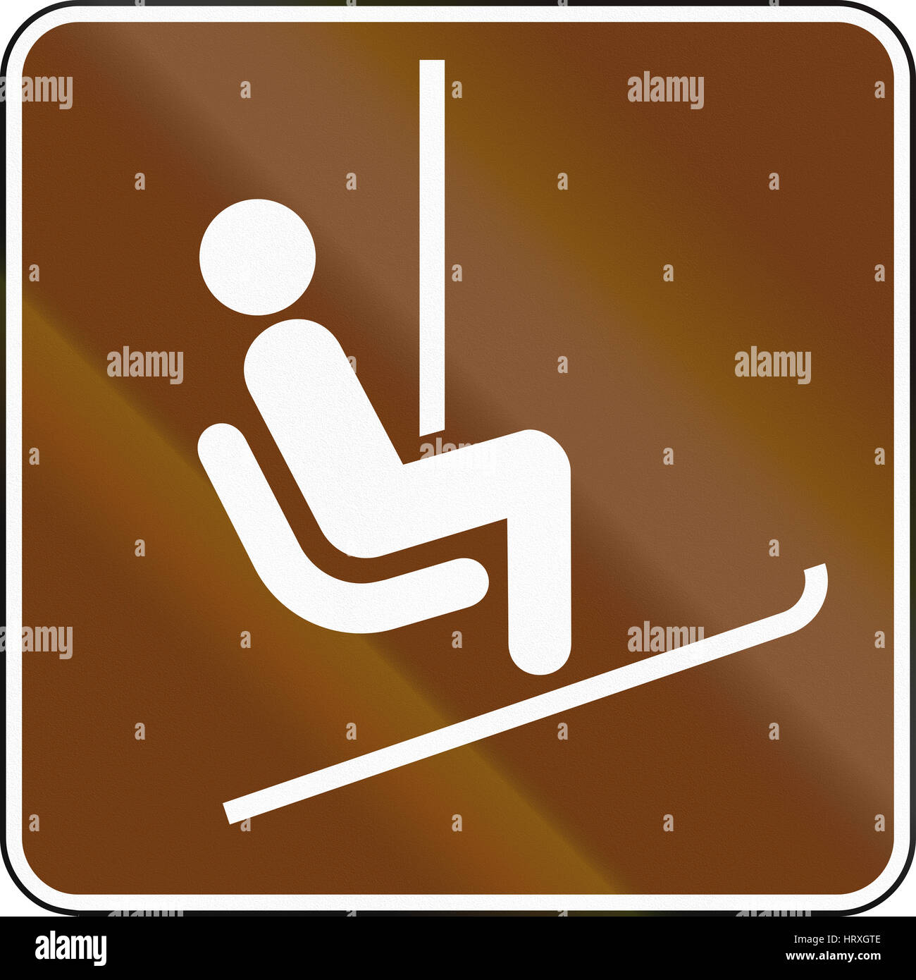 United States MUTCD guide road sign - Chairlifts Stock Photo - Alamy