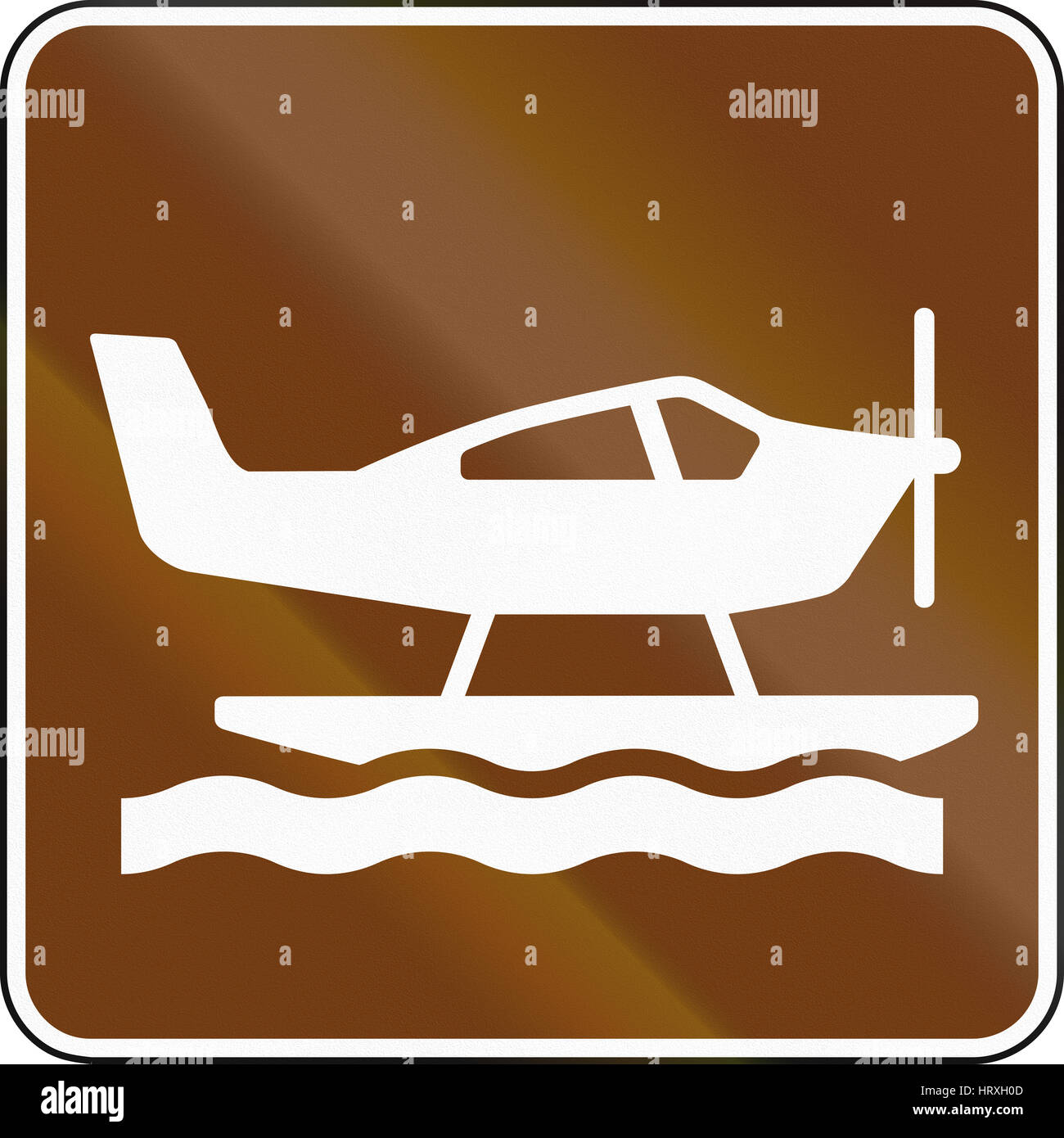 United States MUTCD guide road sign - Waterplane area Stock Photo - Alamy