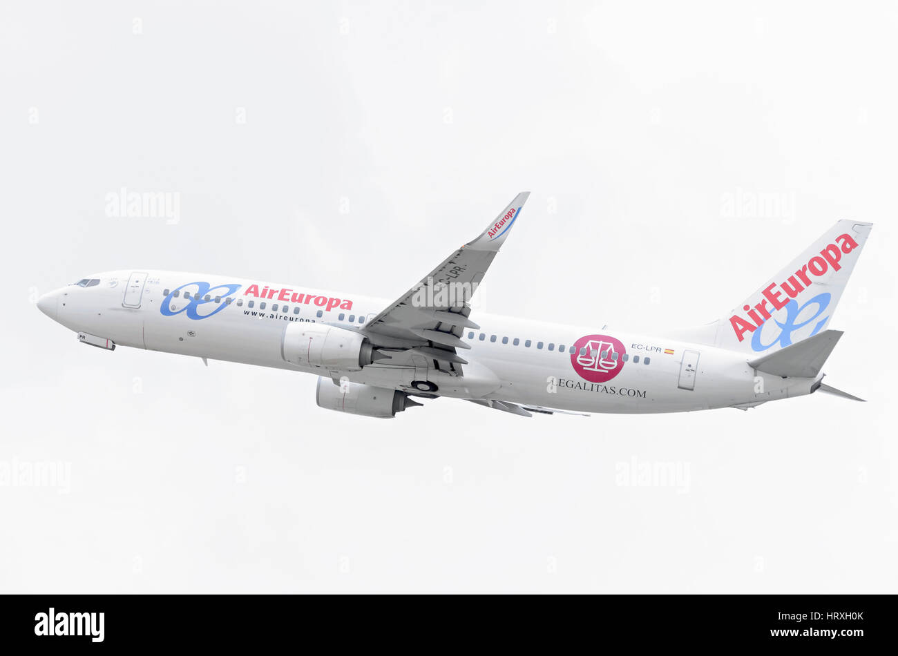 Plane Boeing 737, of Air Europa airline, is taking off from Madrid ...