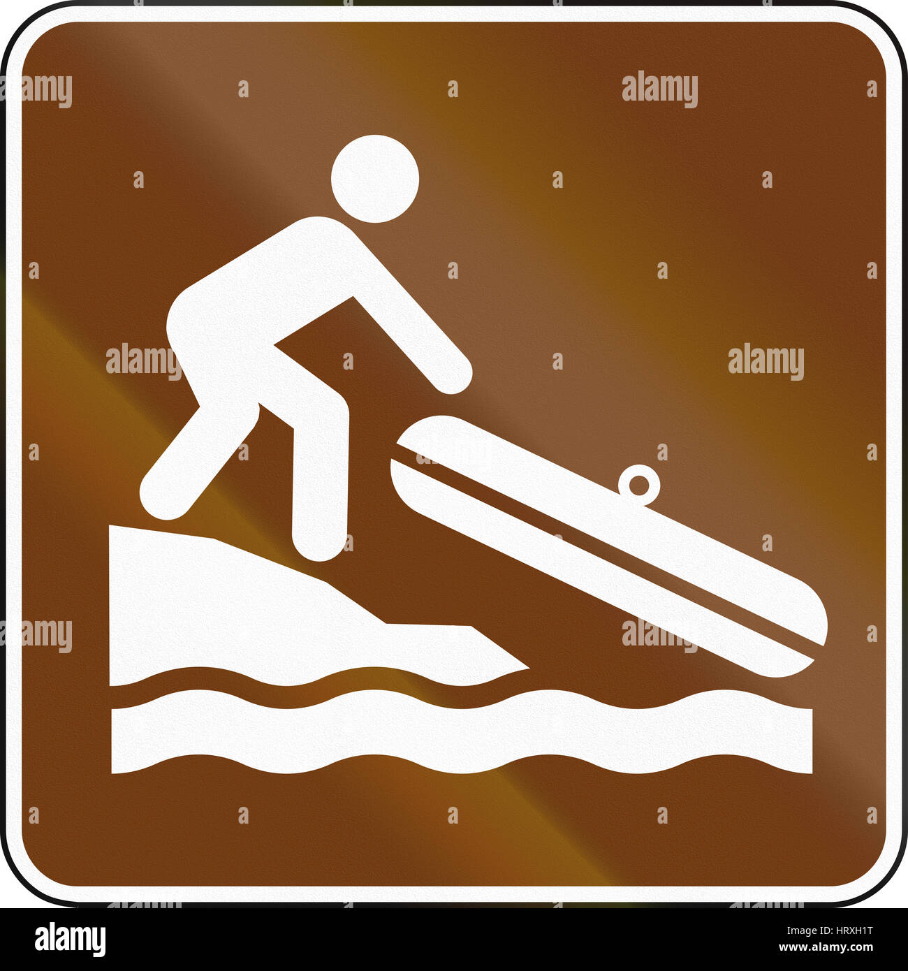 United States MUTCD guide road sign - Small boat launch Stock Photo - Alamy