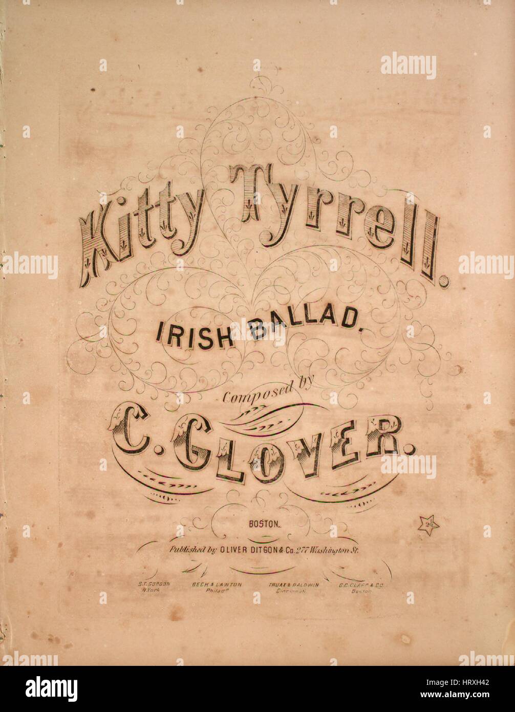 Sheet music cover image of the song 'Kitty Tyrrell Irish Ballad', with ...