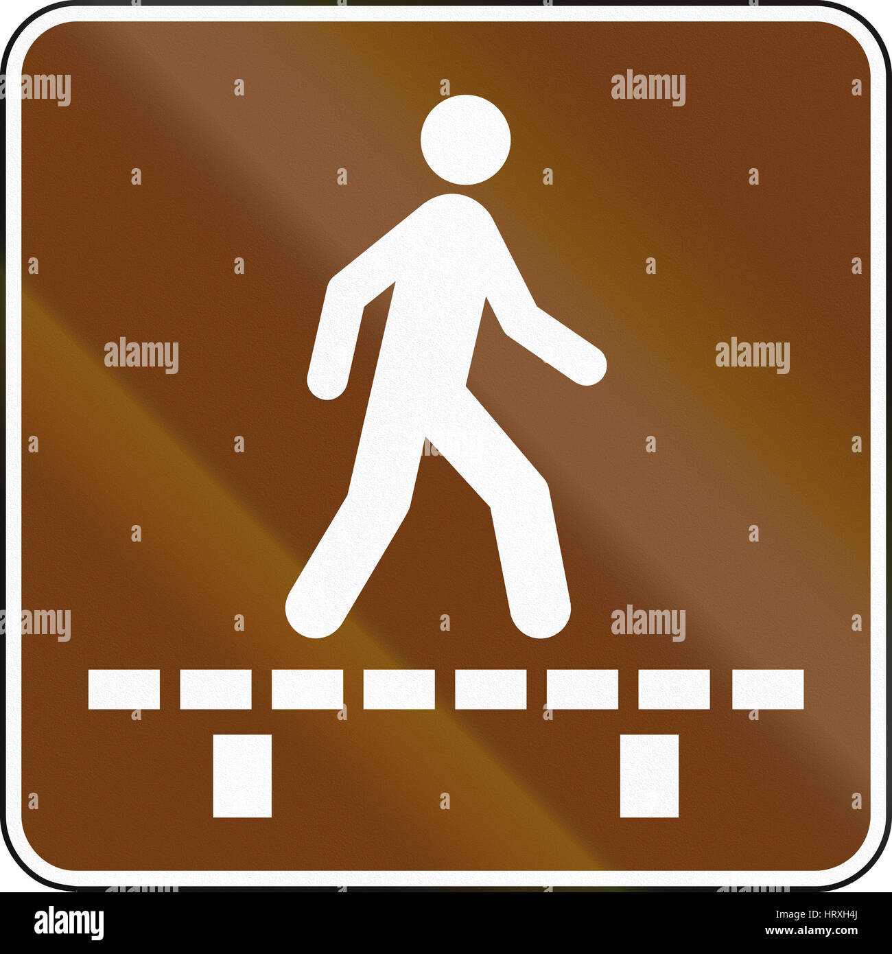 United States MUTCD guide road sign - Walk on boardwalk Stock Photo - Alamy