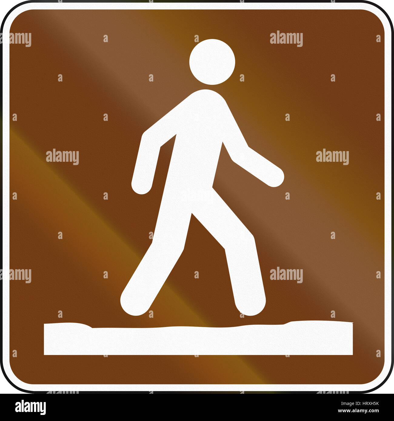 United States MUTCD guide road sign - Stay on trail Stock Photo - Alamy