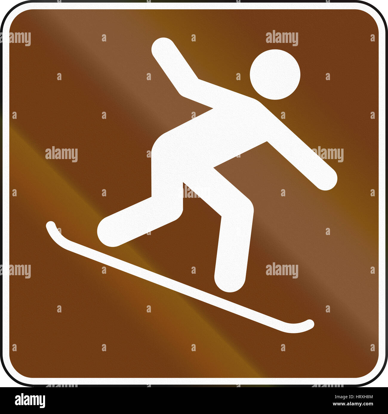 United States MUTCD guide road sign - Snowboarding Stock Photo - Alamy