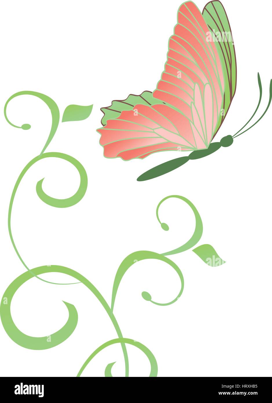 Pink Butterfly Corner Border