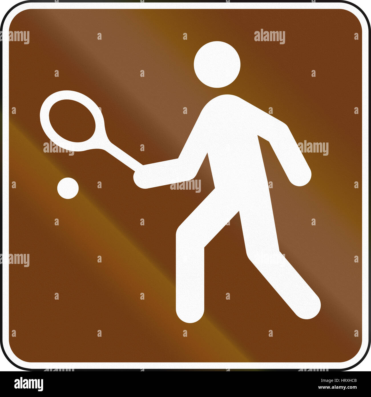 United States MUTCD guide road sign - Tennis court Stock Photo - Alamy