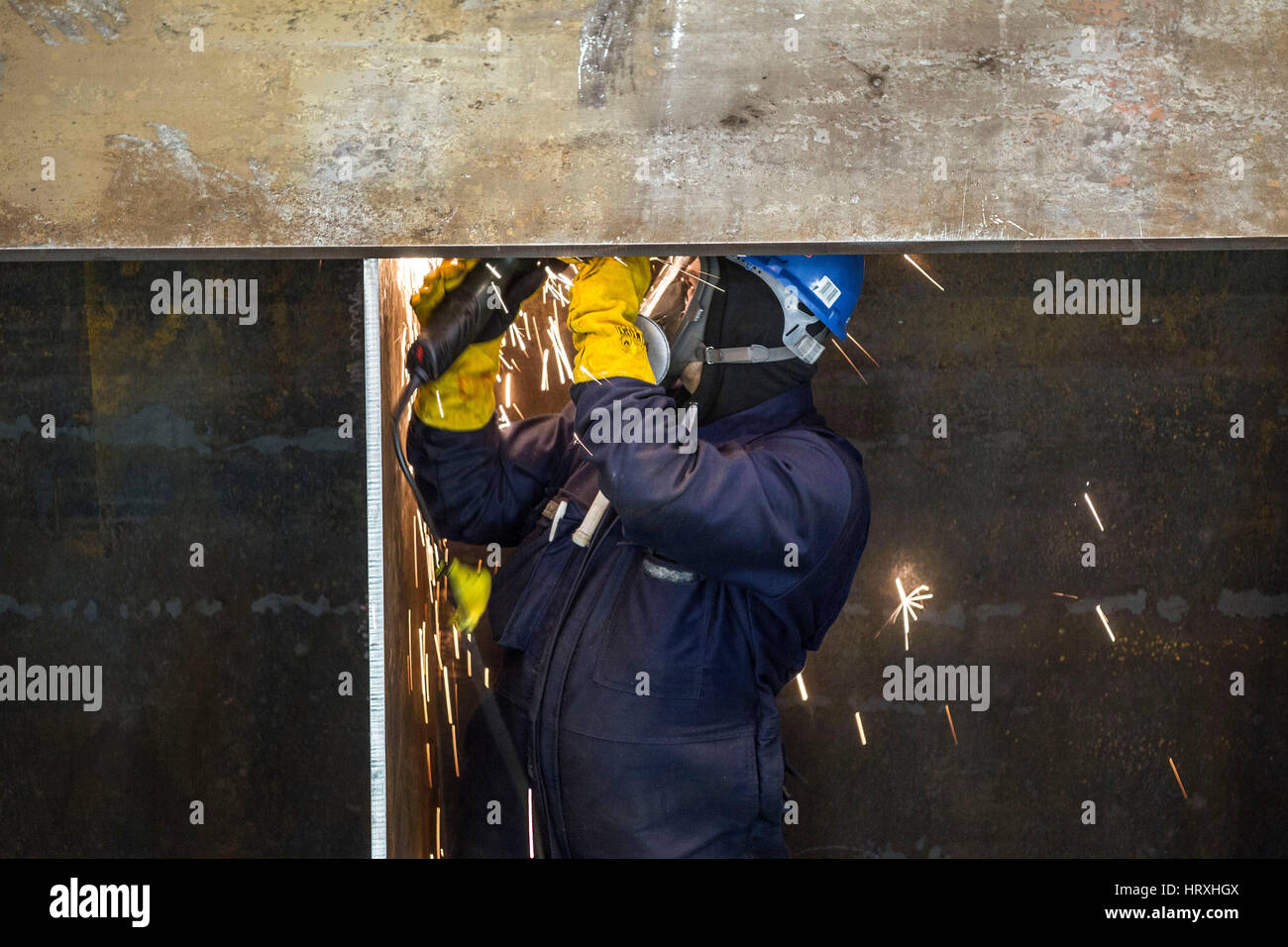 Welders working in heavy industry Stock Photo - Alamy
