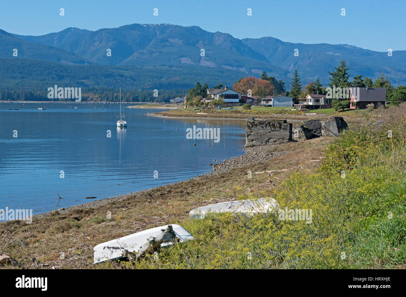 Commercial fishing and aquaculture vessels at the Deep Bay Moorings on ...
