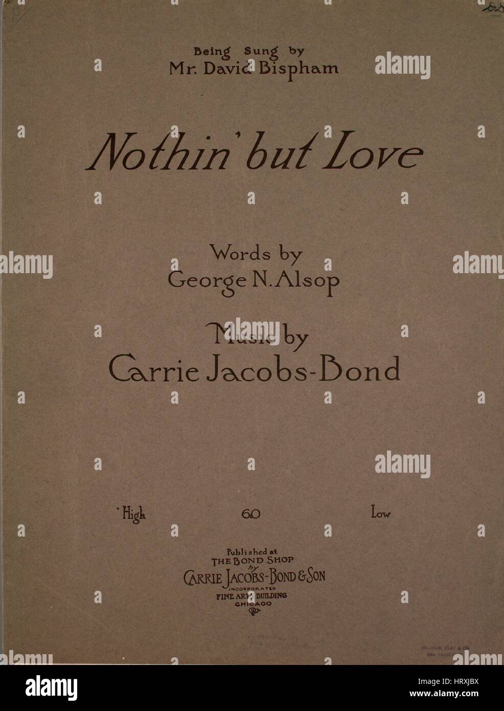 Sheet music cover image of the song 'Nothin' But Love', with original ...