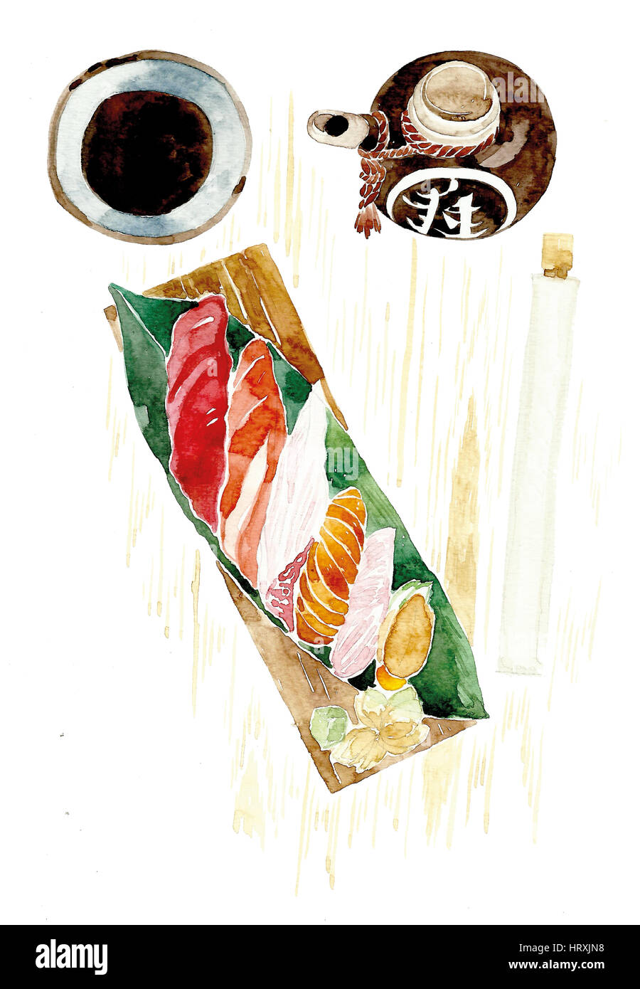 Japan eating painting Cut Out Stock Images & Pictures - Alamy