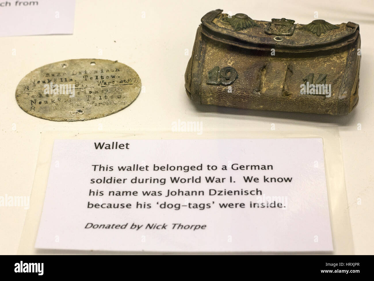 World War I German Soldier's wallet. St Helena Museum Stock Photo - Alamy