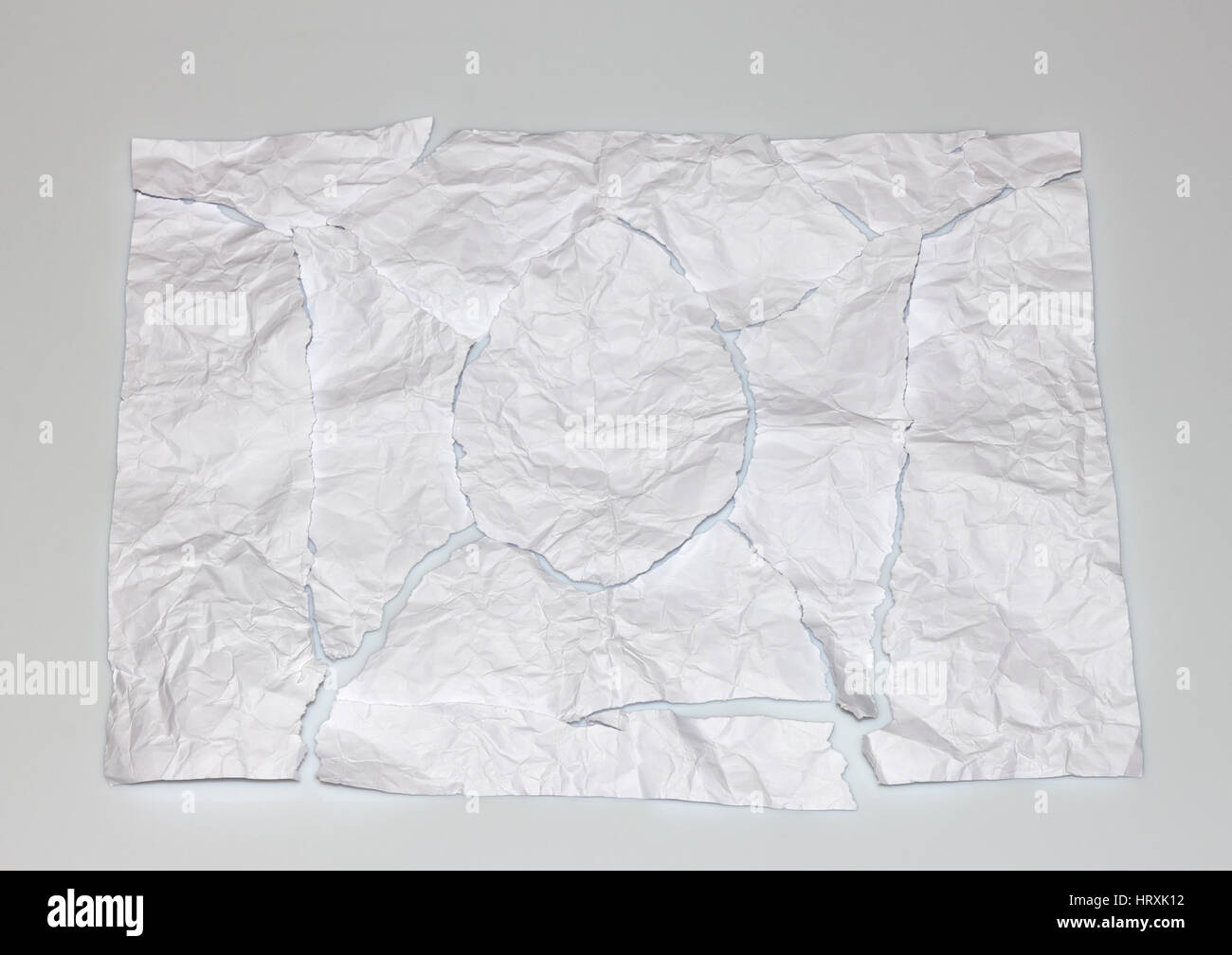 torn and assembled white wrinkled paper Stock Photo - Alamy