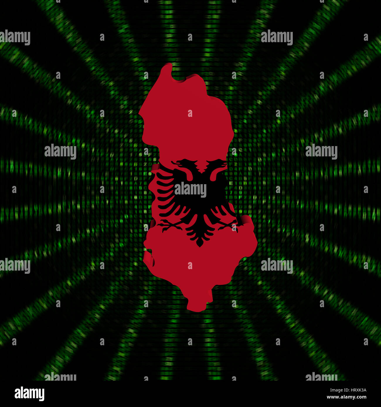 Albania map flag on green hex code burst illustration Stock Photo - Alamy