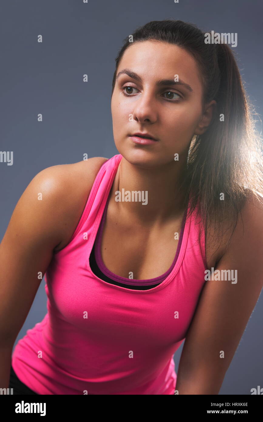 Woman leaning forward hi-res stock photography and images - Alamy