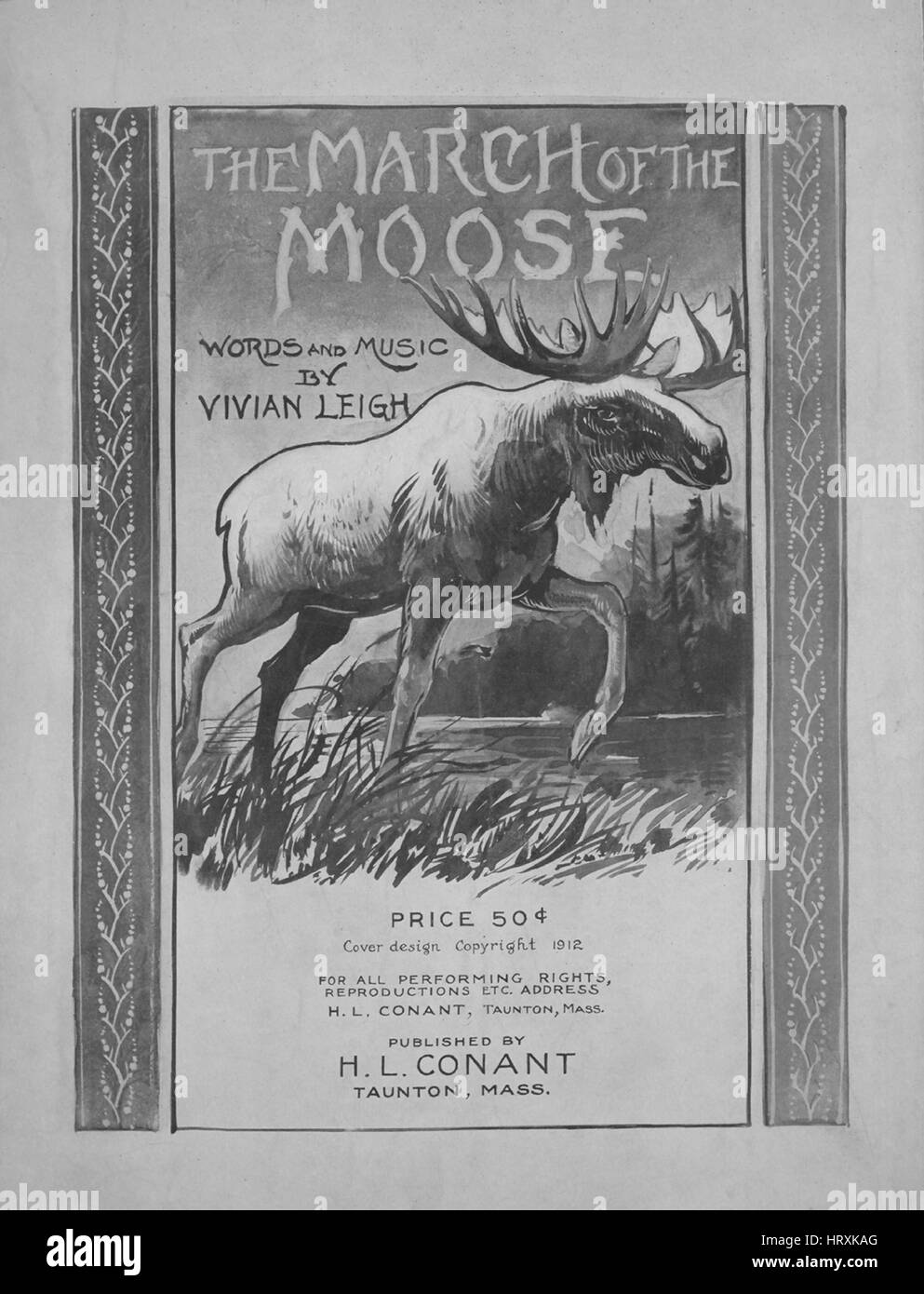 Sheet music cover image of the song 'The March of the Moose', with ...