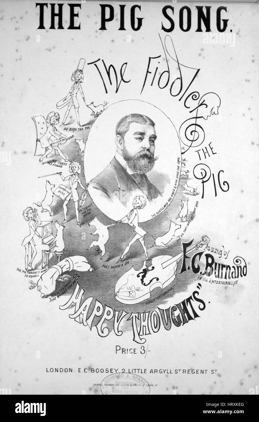 Sheet music cover image of the song 'The Pig Song', with original ...