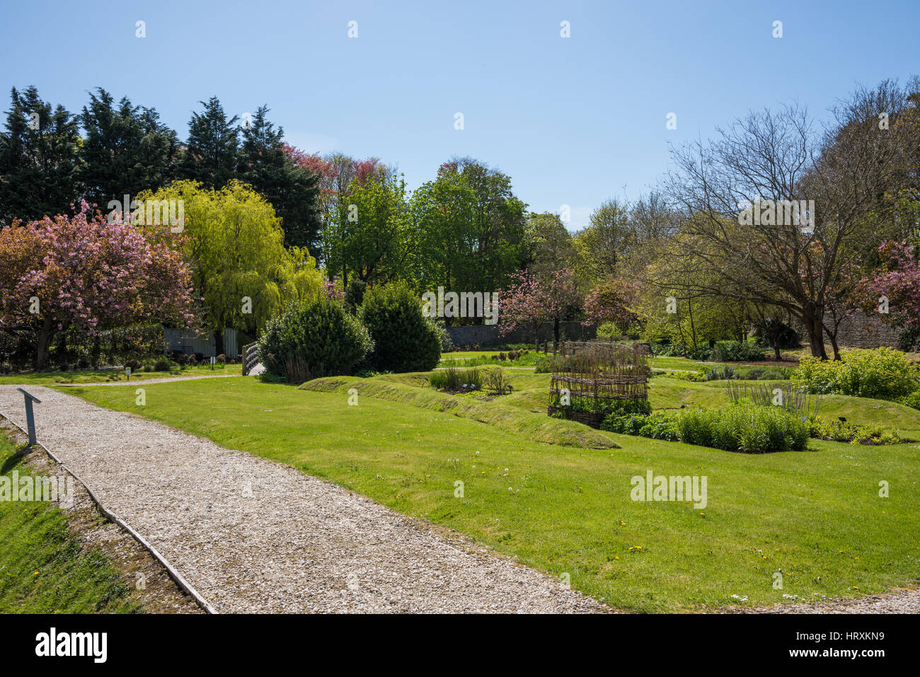 Rushen Abbey gardens, Ballasalla, Isle of Man Stock Photo - Alamy