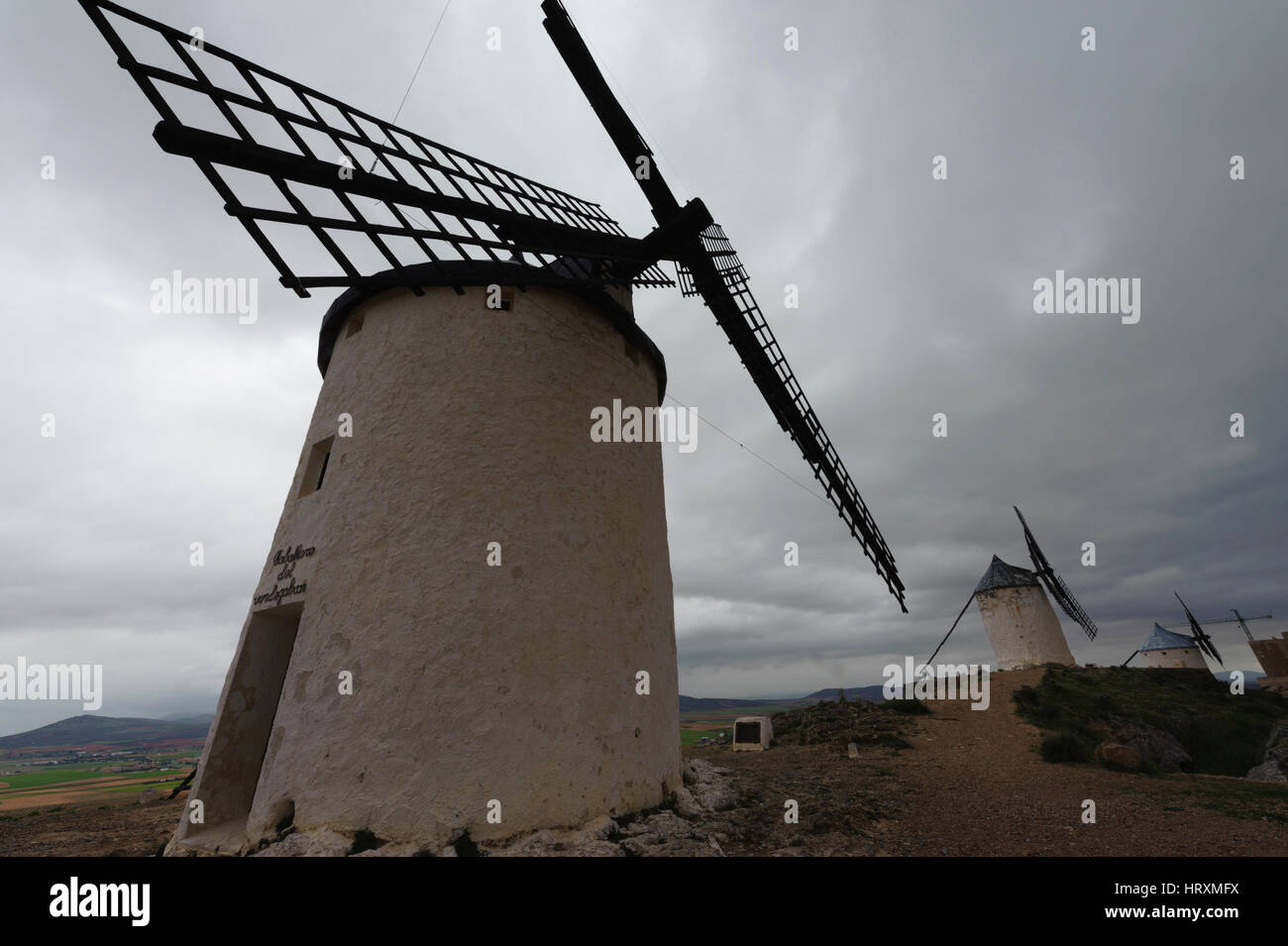 The famous mills of Consuegra, province of Toledo, Castile-La Mancha ...