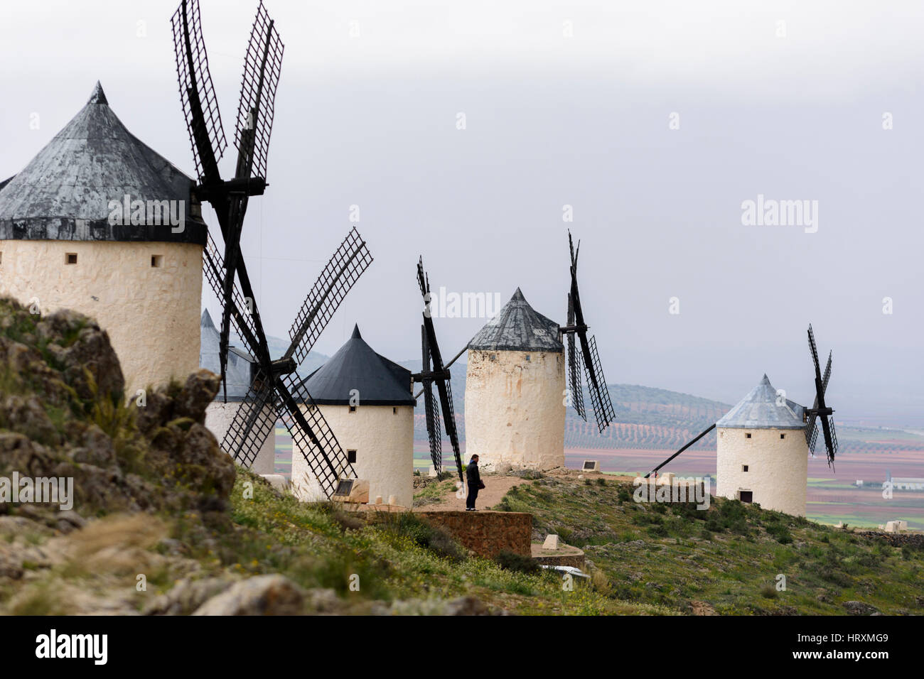The famous mills of Consuegra, province of Toledo, Castile-La Mancha ...