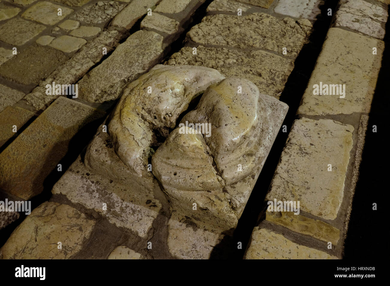 Remain of a byzantine base of a column in the parvis or parvise of ...