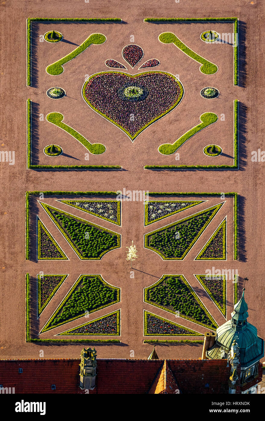 Castle garden of castle Gustrow with baroque heart, Güstrow ...