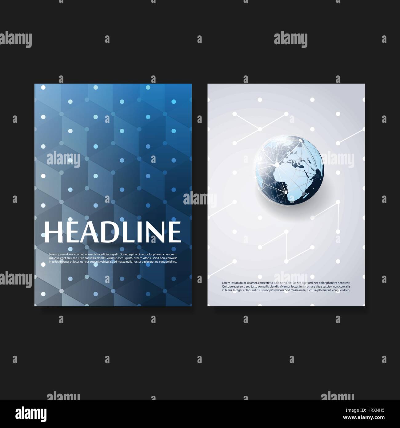 Flyer or Cover Design with Networks, Connections Pattern Stock Vector ...