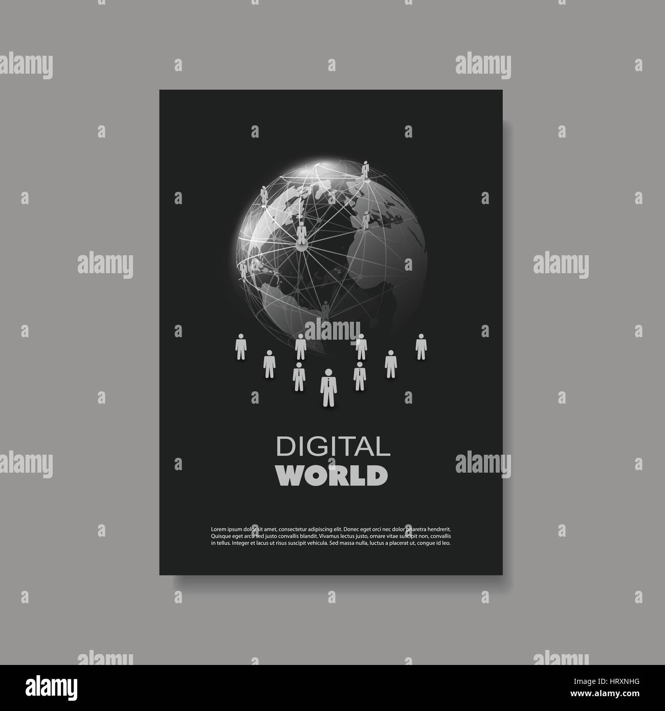 Flyer or Cover Design with Networks, Connections Pattern Stock Vector ...