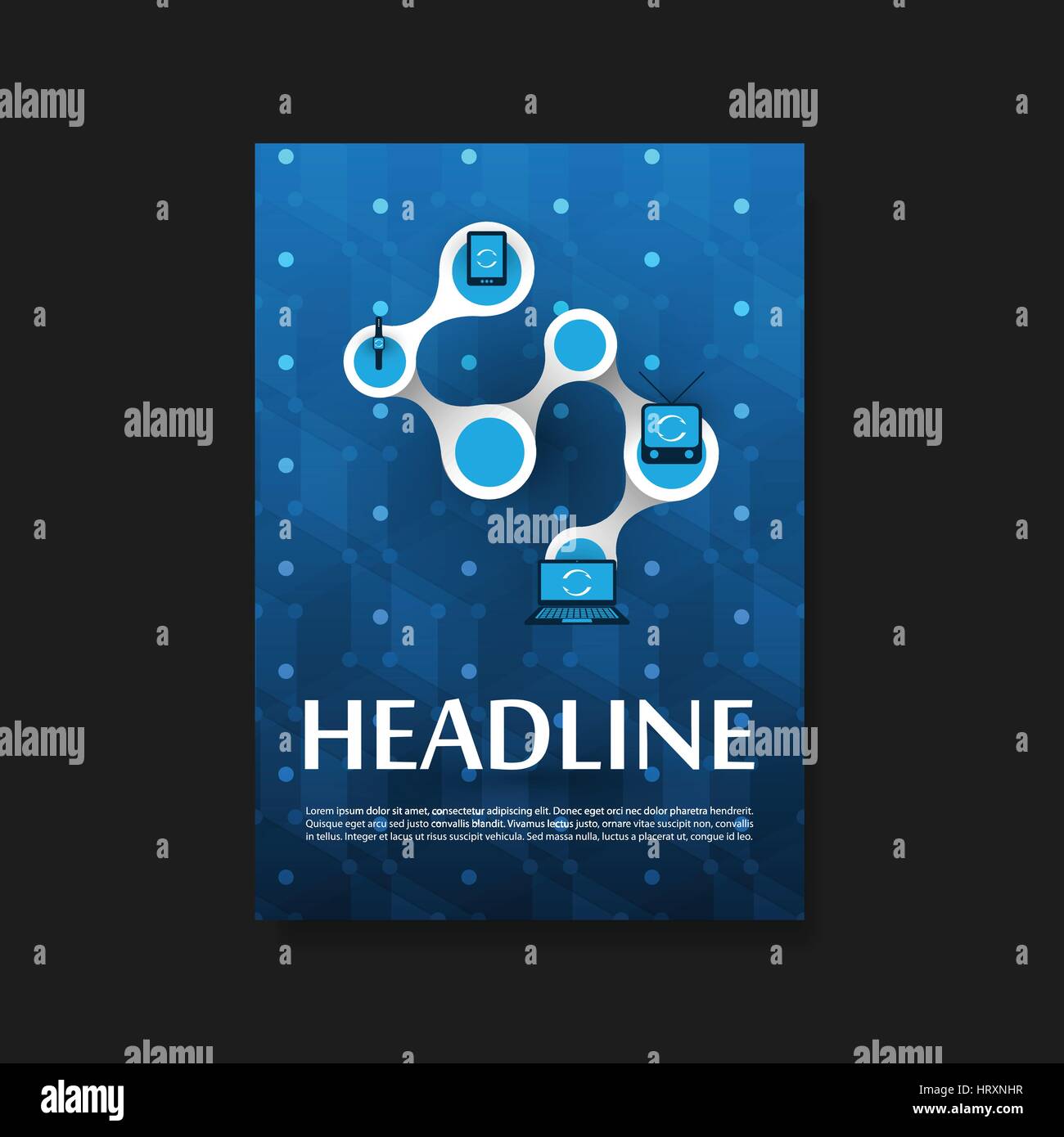 Flyer or Cover Design with Networks, Connections Pattern Stock Vector ...