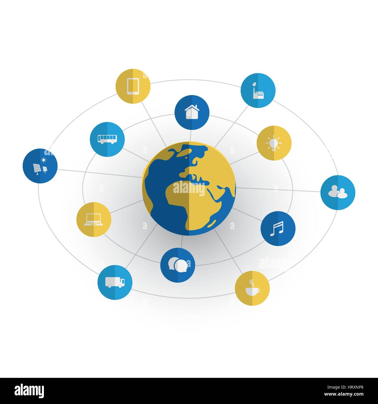 Digital Green Eco Friendly World - Abstract Design Concept with Icons ...