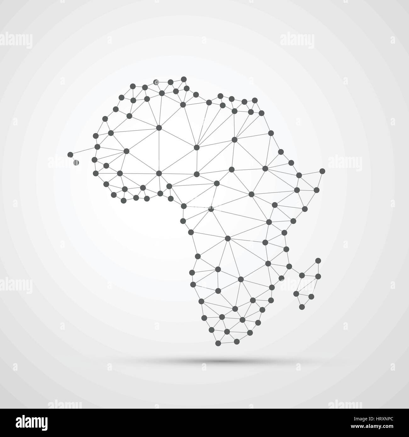 Abstract Polygonal Map Of Africa With Digital Network Connections Minimal Modern Style