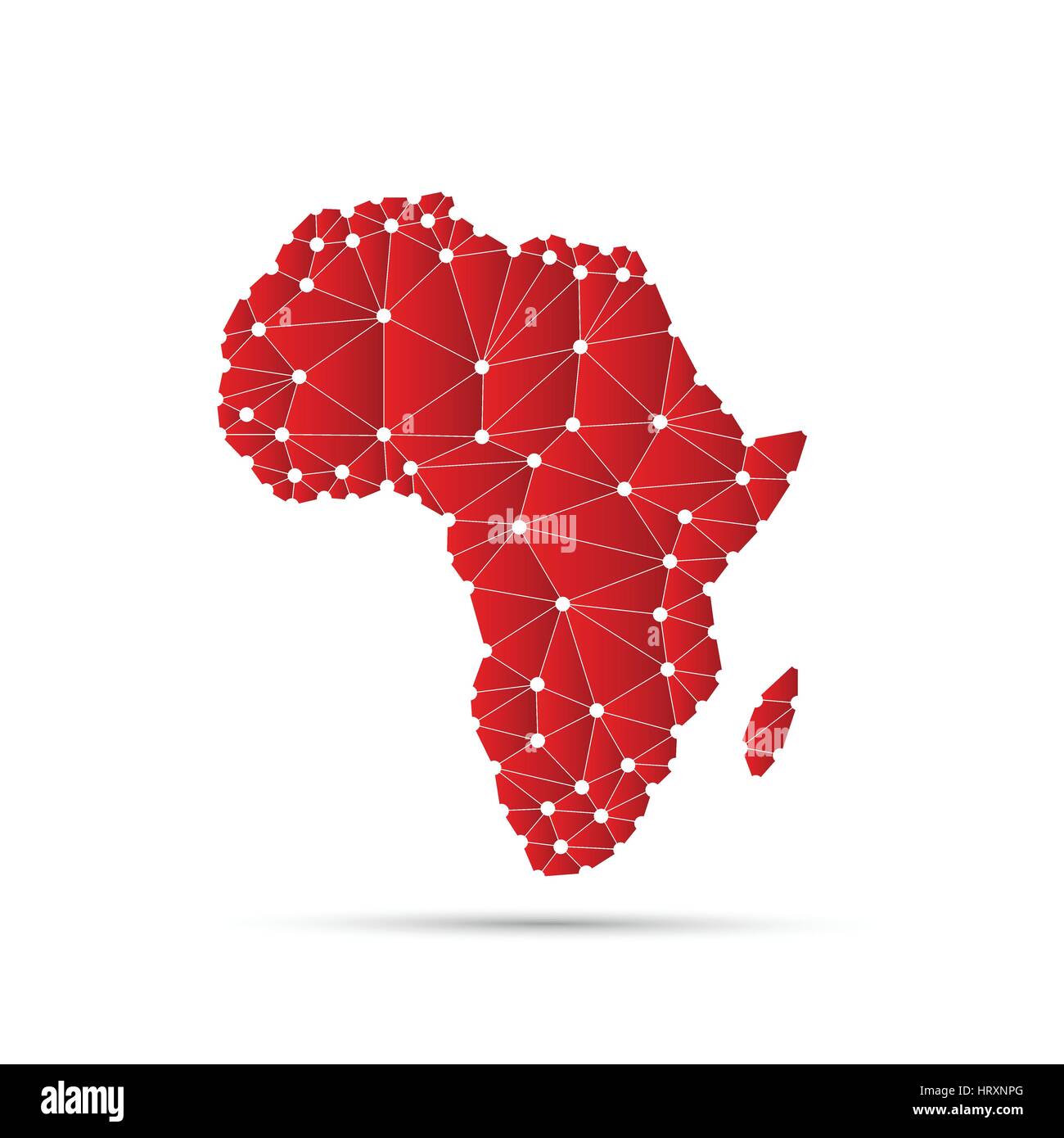 Abstract Polygonal Map of Africa with Digital Network Connections ...